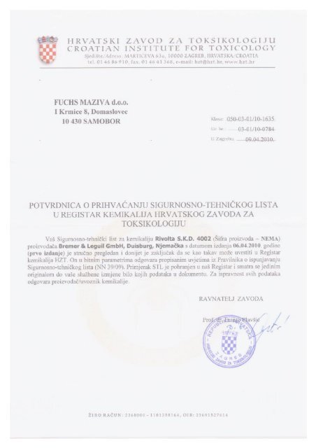 Rivolta SKD 4002 - FUCHS Maziva