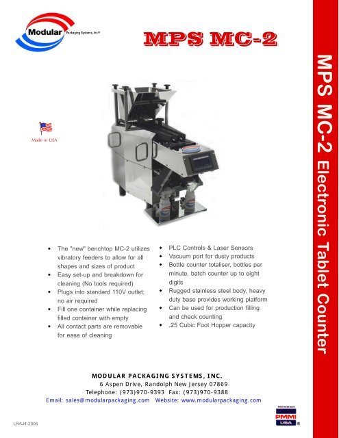 MPS MC-2 Tablet Counter (new).pdf - Modular Packaging Systems ...