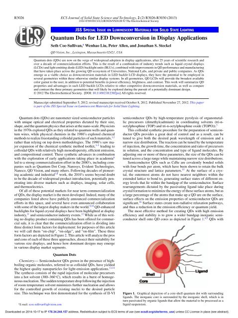 Quantum Dots for LED Downconversion in Display Applications