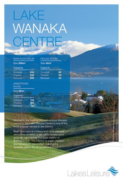 LAKE WANAKA CENTRE - Queenstown Events Centre