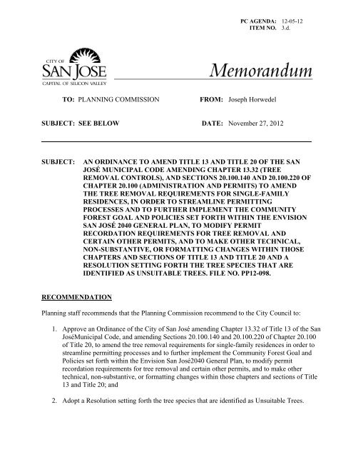 COUNCIL REPORT WRITING FORMAT - City of San Jose