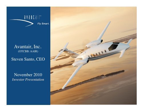 AAIR - 1QF11 Nov 2010 - FINAL.pptx - Avantair