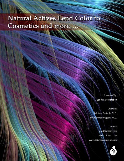Natural Actives Lend Color to Cosmetics and more...
