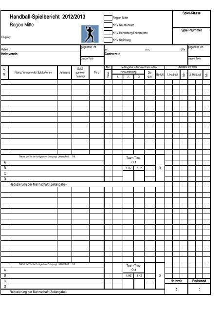 Handball-Spielbericht 2012/2013 - SV-Tungendorf
