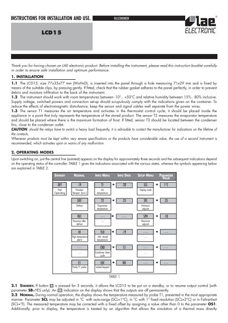 LAE LCD 15 Manual - Server Racks Australia