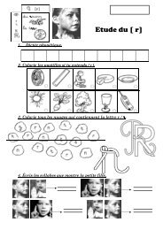 Tableau pour trier les mots en fonction de la syllabe initiale
