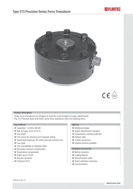 CT3 Data Sheet - Flintec Polska