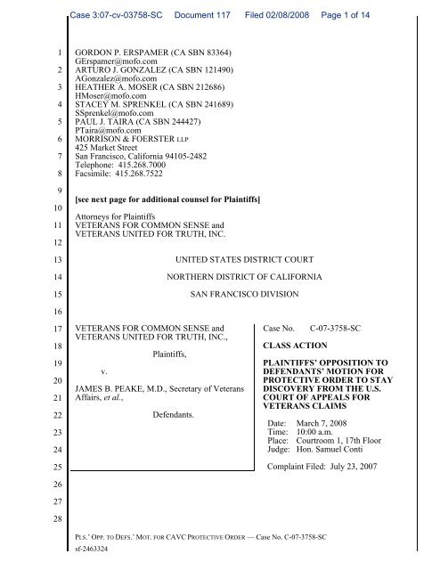 Motion for Protective Order to Stay Discovery from the U.S. Court of