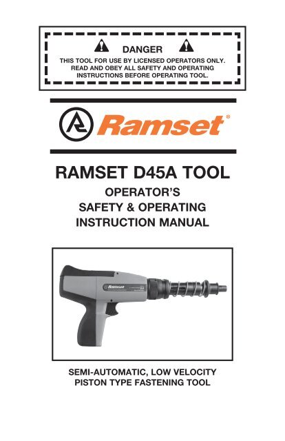 RAMSET D45A TOOL - Ramset Fastening Systems