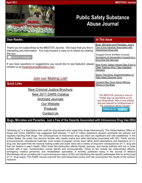 Public Safety Substance Abuse Journal - Medtox