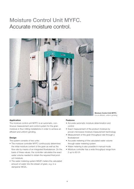 Moisture Control Unit with Water Proportioning Unit - MYFC - Bühler