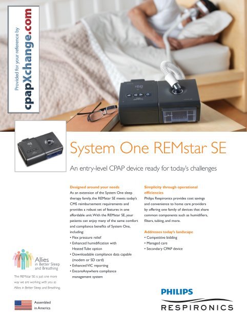 REMstar SE Sales Sheet (PDF) - Cpap Discount Store