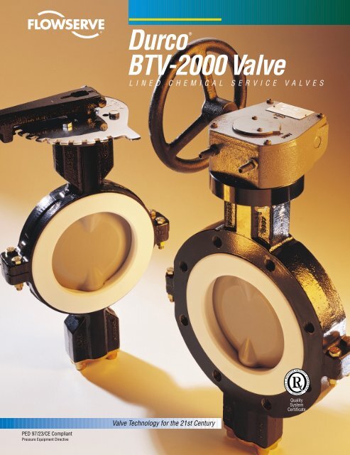Durco BTV 2000 Lined Butterfly Valve Technical Brochure