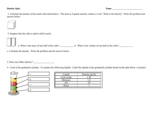 Density Quiz ch 17.pdf - Analy High School Staff