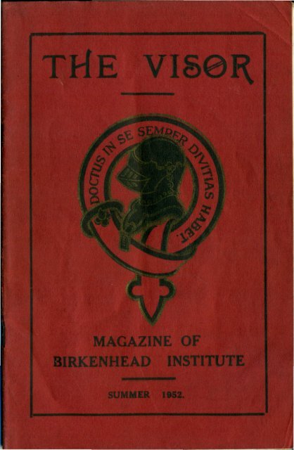 1952 - Summer - Birkenhead Institute Old Boys
