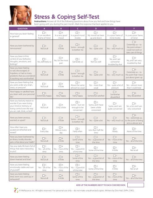 Stress & Coping Self-Test