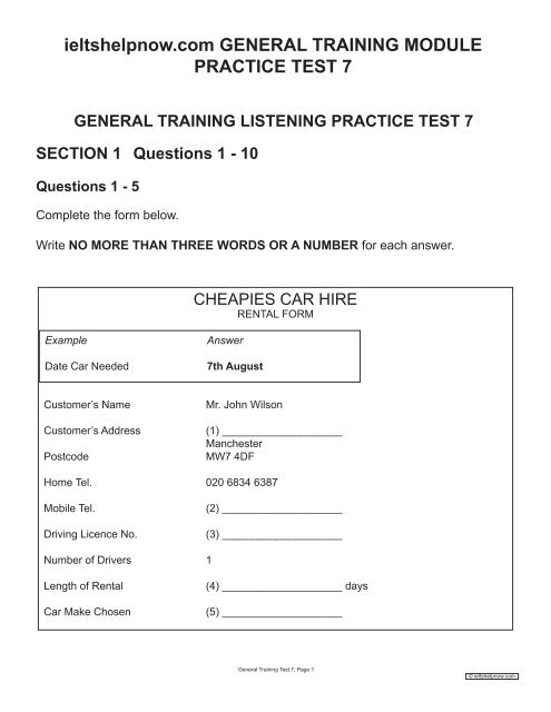 general training question paper test 7