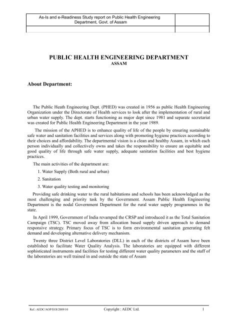 public health engineering department - Assam Online Portal
