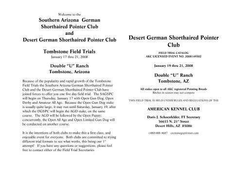 Southern arizona german shorthaired pointer club and desert