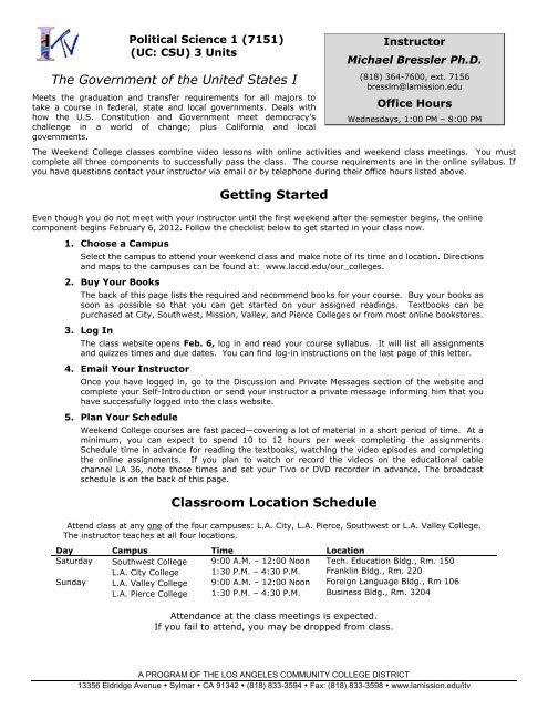 Office Hours - Los Angeles Mission College