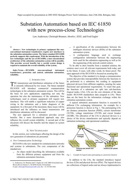 Substation Automation Based On Iec 61850 With New Labplan