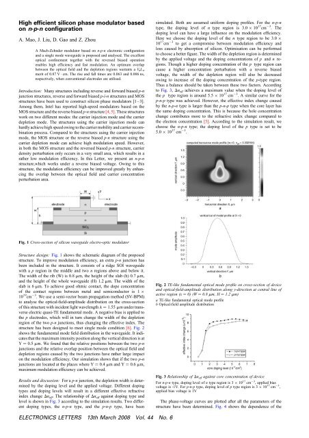 Silicon Phase Modulator Based on n-p-n Configuration - IET Digital ...