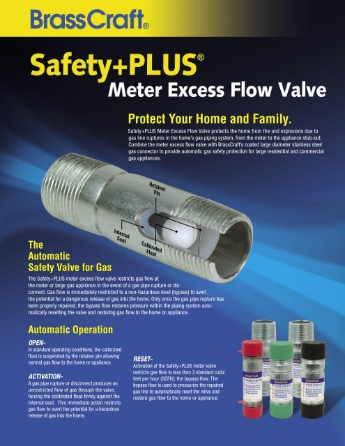 0674 Excess Flow Valve.indd - Brass Craft