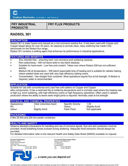 radsol 301 - The Solder Connection