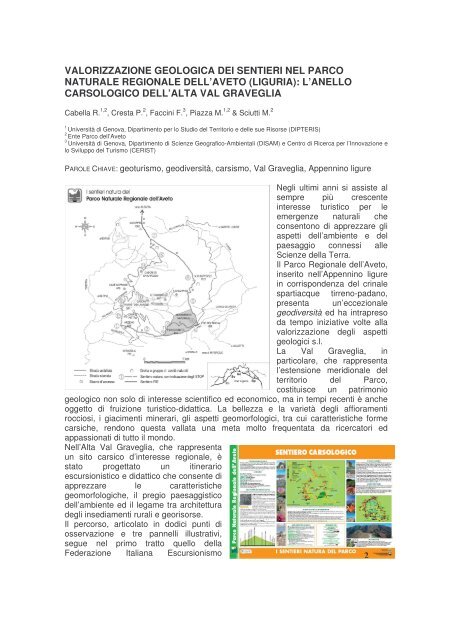 il Sentiero Carsologico dell'Alta Val Graveglia - Geologia e Turismo