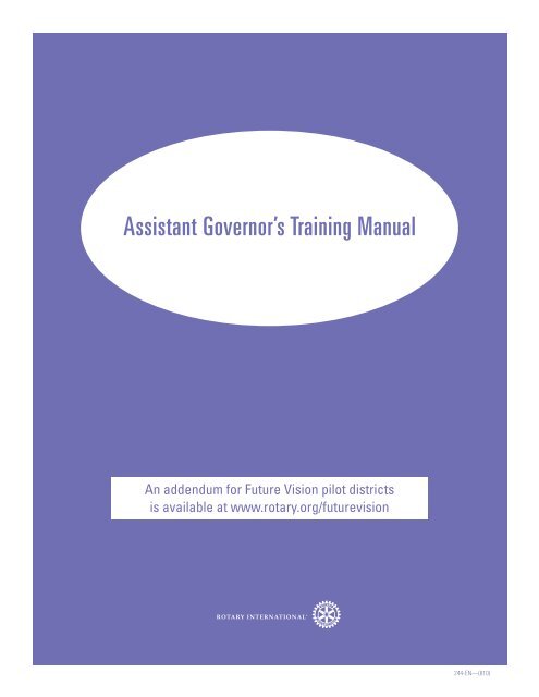 Assistant Governor's Training Manual (244) - Rotary International