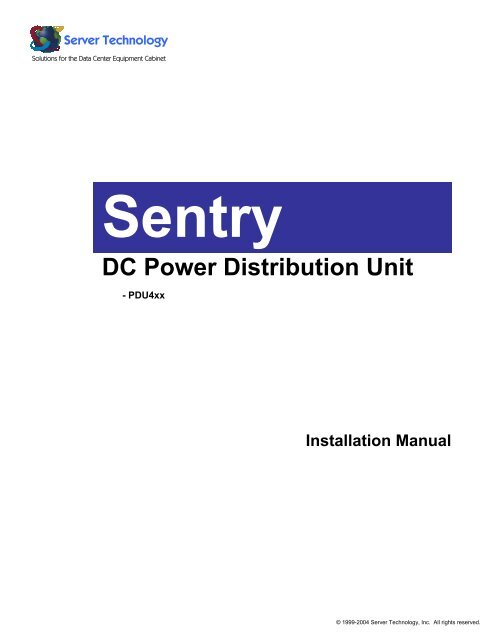 Sentry DC Power Distribution Unit - Server Technology, Inc.