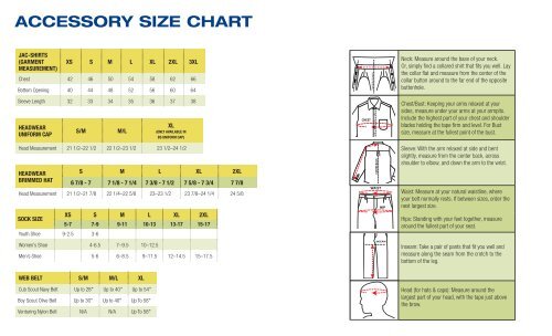 BSA Sizing Chart - Scoutstuff.org