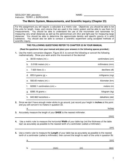 1 The Metric System Measurements And Scientific Inquiry Chapter 1-the-metric-system-measurements-and-scientific-inquiry-chapter