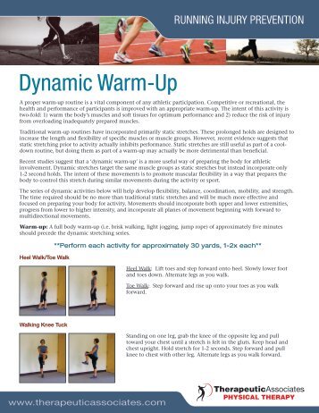 Dynamic Warm-up List With Description