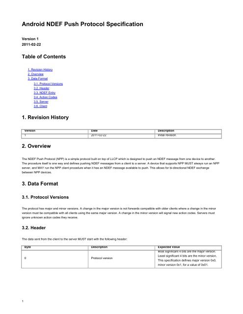 Android NDEF Push Protocol Specification