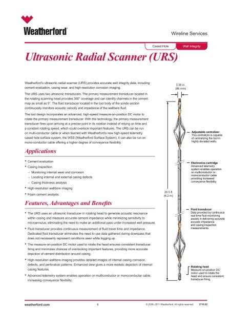 Ultrasonic Radial Scanner (URS) - Weatherford International