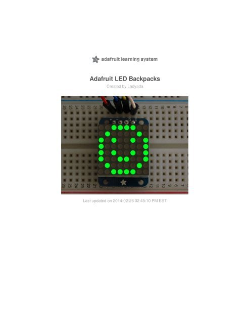 Download Adafruit Led Backpacks - Adafruit Learning System