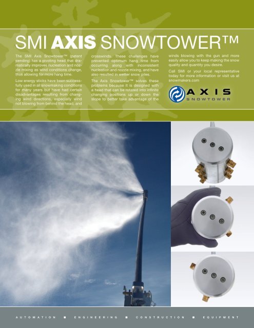 SMI AXIS SNOWTOWERâ ¢ - Snow Machines, Inc.