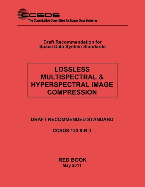 Lossless Multispectral & Hyperspectral Image Compression - CCSDS