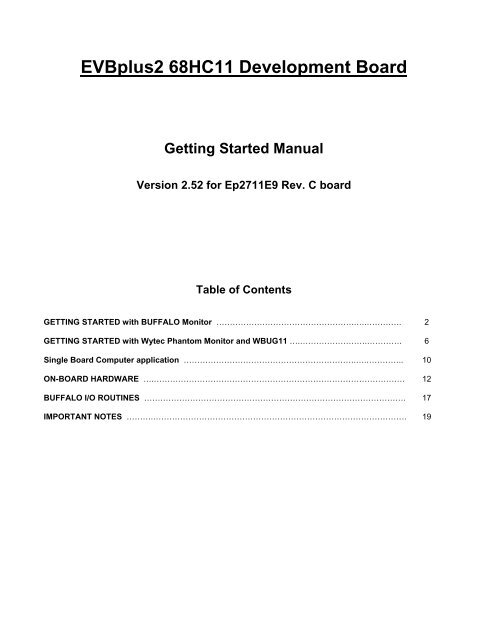 Getting Started Manual