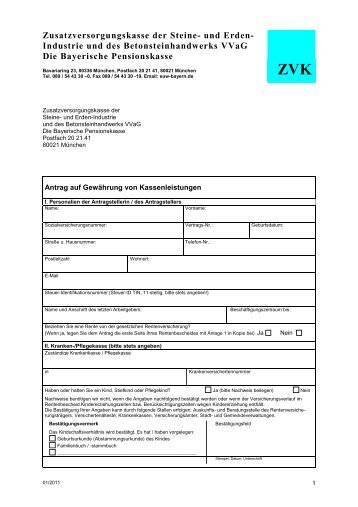 Formular Antrag auf Hinterbliebenenrente Stand 12 ... - Zvk-bayern.de