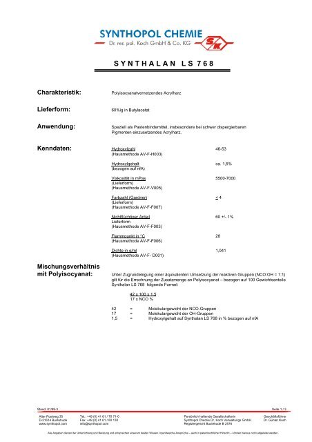 58SYNTHALAN LS 768_de.pdf - Synthopol Chemie