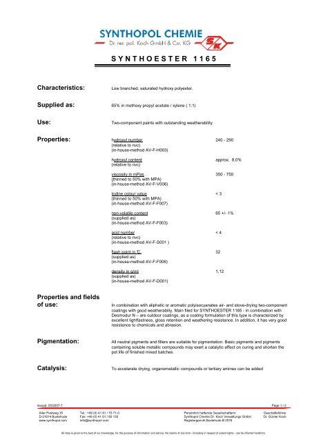 20SYNTHOESTER 1165_en.pdf - Synthopol Chemie