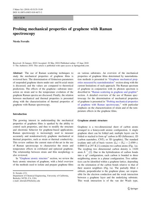 Probing mechanical properties of graphene with Raman spectroscopy