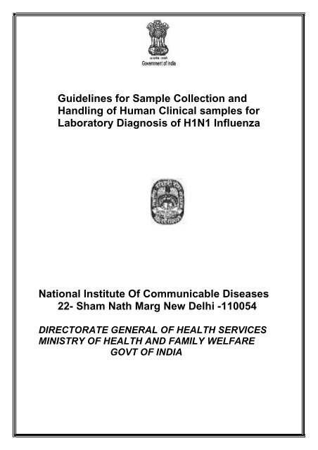 Guidelines for Sample Collection and Handling of Human Clinical ...