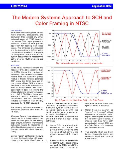 The Modern Systems Approach to SCH and Color Framing in NTSC
