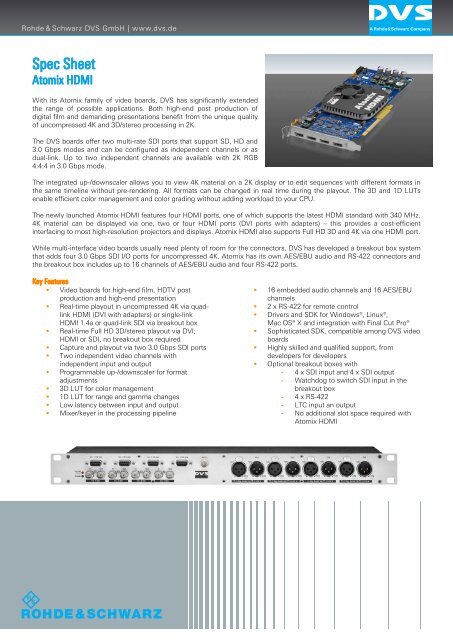 Atomix HDMI - Rohde & Schwarz