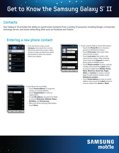 Get to Know the Samsung Galaxy SÂ® II - US Cellular