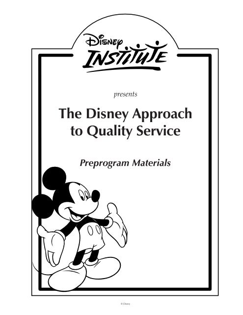 The Disney Approach to Quality Service