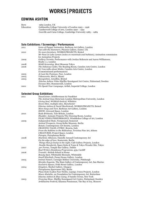 EDWINA ASHTON - Works|Projects